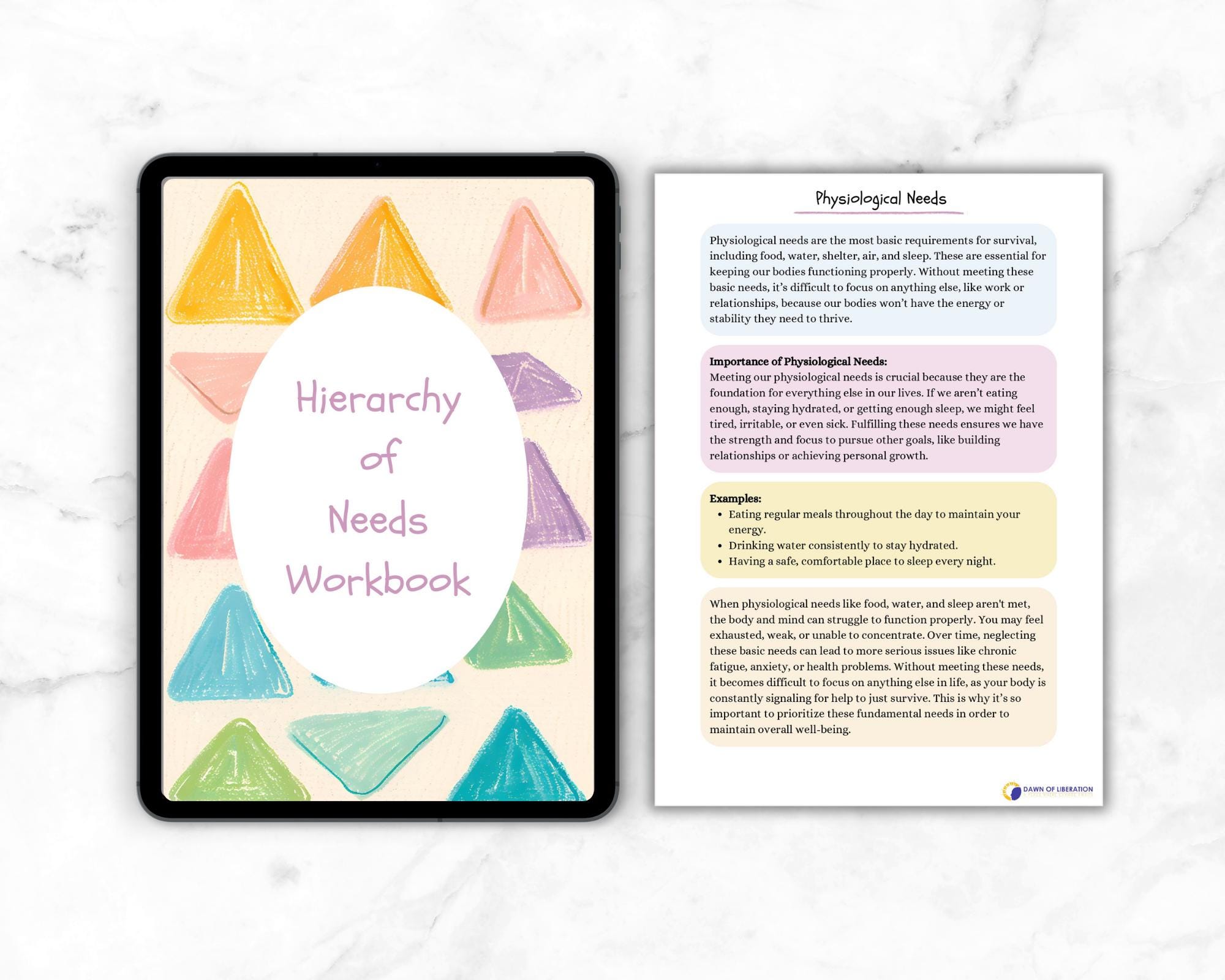 Maslow’s Hierarchy of Needs Workbook | Digital Download Therapy Tools ...