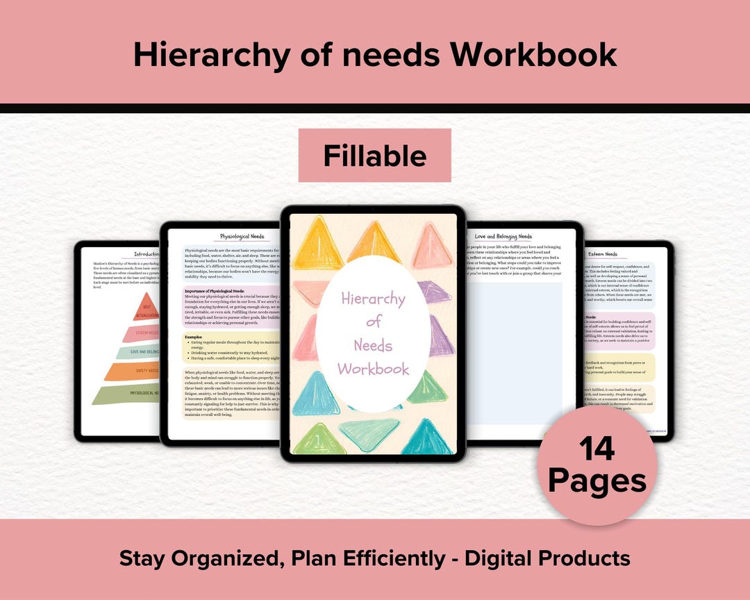Maslow’s Hierarchy of Needs Workbook | Digital Download Therapy Tools ...