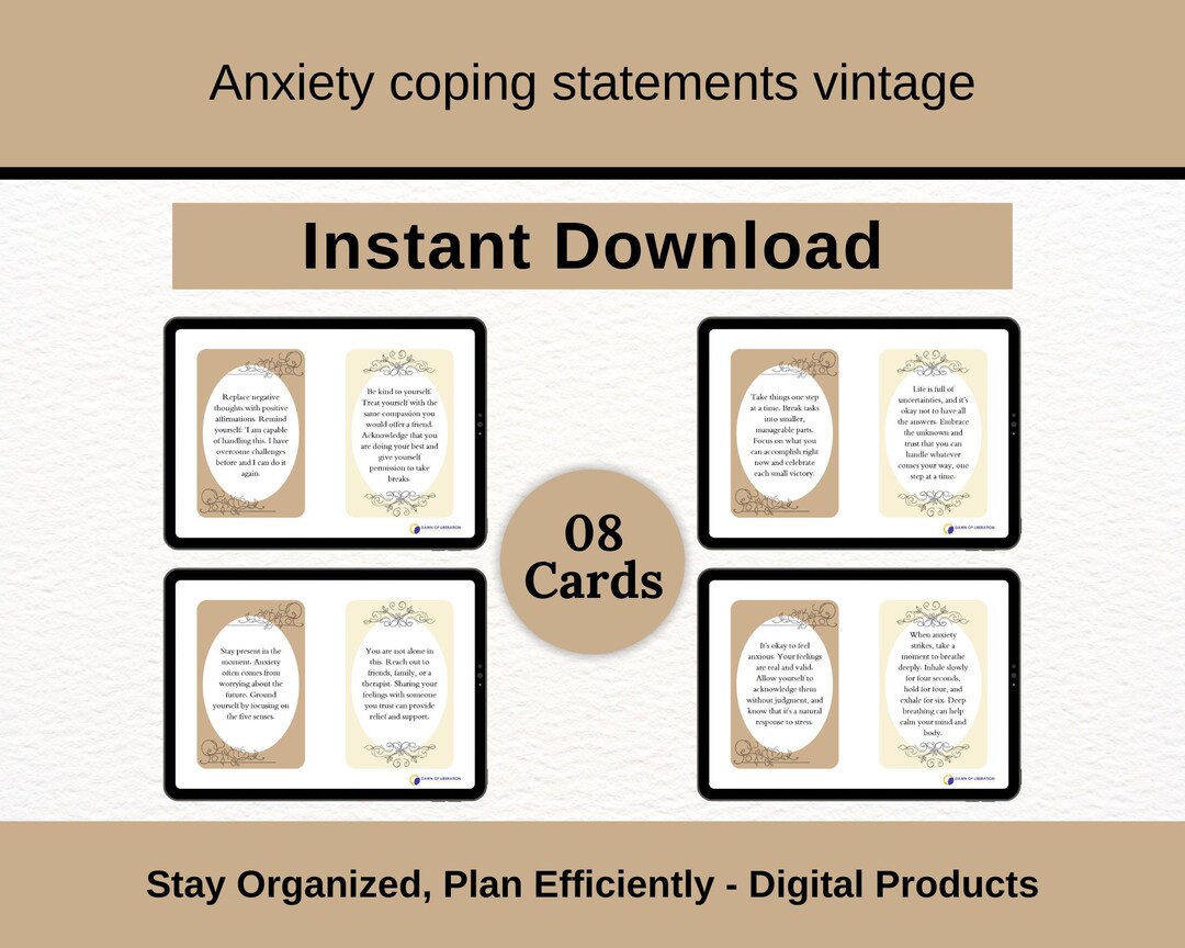 Mental Health Cards, Anxiety Relief Flash Cards, Self Improvement Card ...