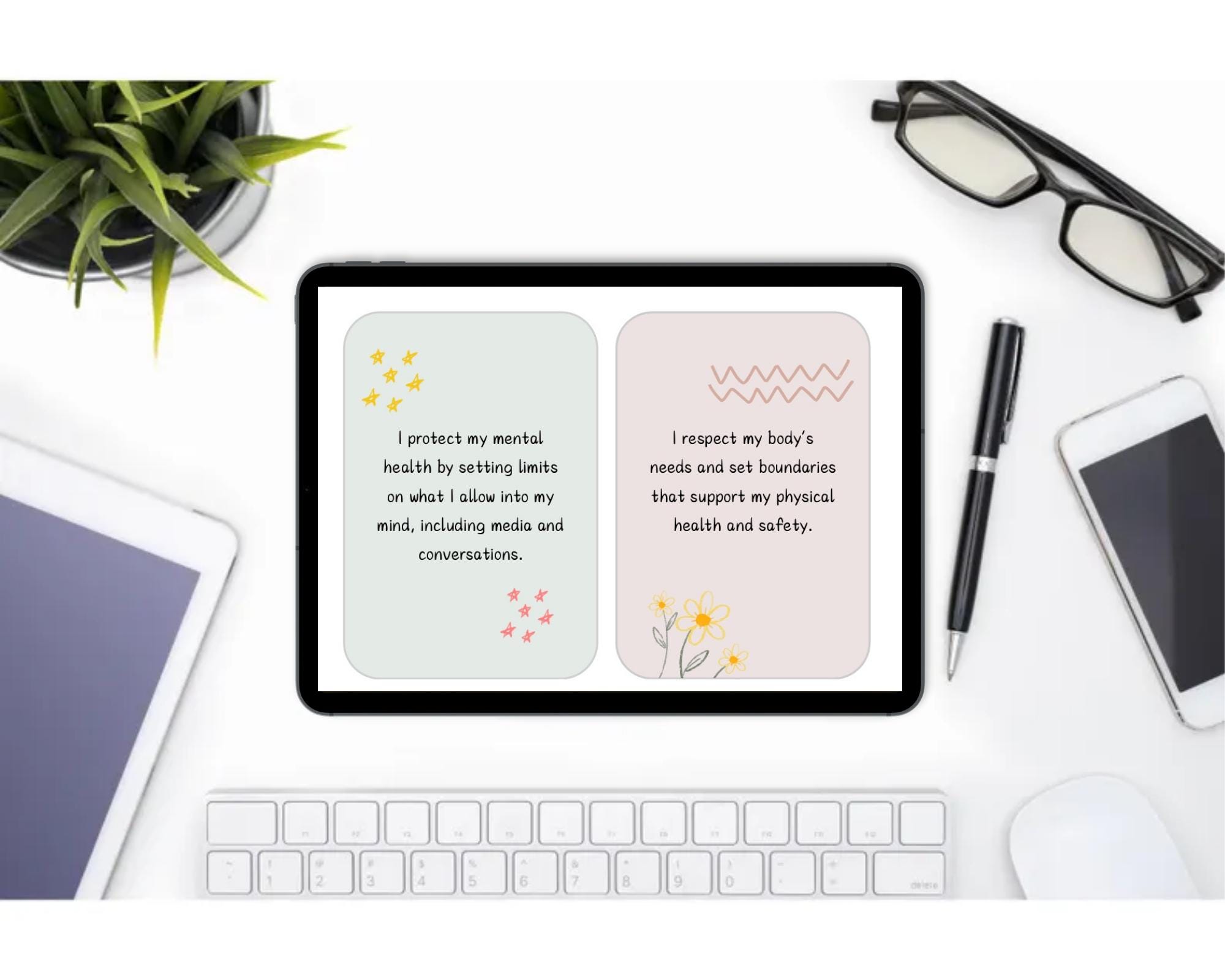 Healthy Boundaries Flashcards Set, Printable Affirmations Deck, Instant ...