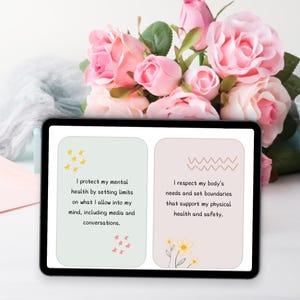 Healthy Boundaries Flashcards Set, Printable Affirmations Deck, Instant ...