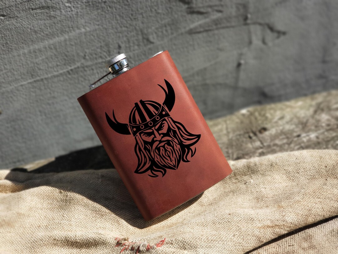 Personalized Leather Viking Flask: Norse Gift - Etsy
