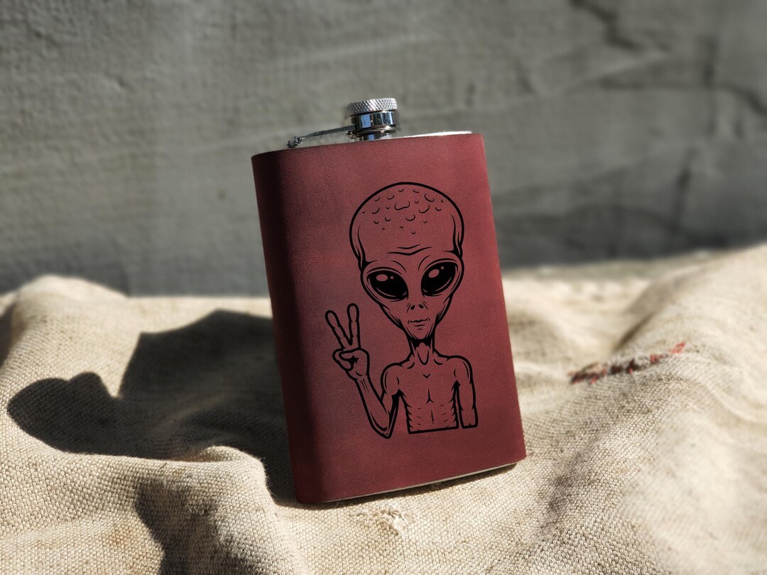 Space Ship Gift | Leather Flask | Astronaut Gift | Moon Astronomy Gift ...