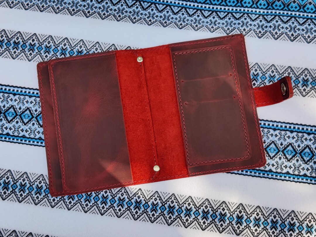 Vintage Leather Travel Passport & Document Cover - Etsy