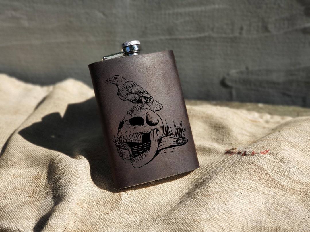 Raven Moon Skull Dark Side 666 Abaddon Devil Demon Goth Leather Custom ...