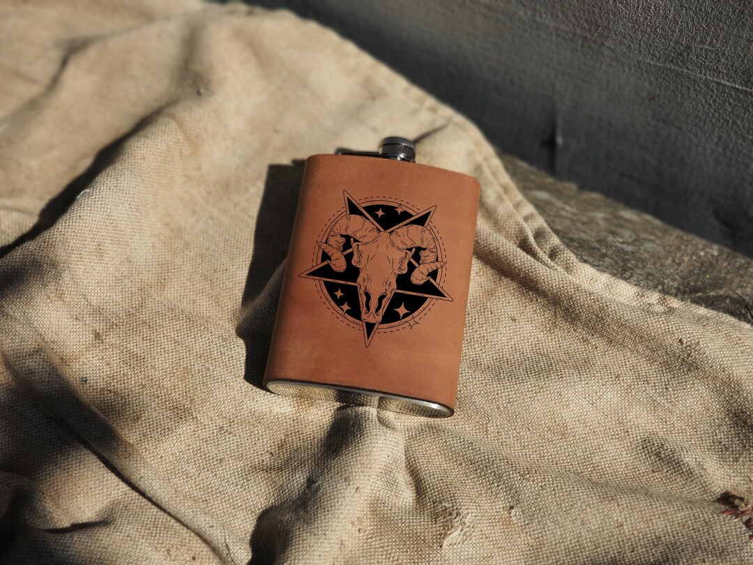 Pentagram Biker Gift | Sigil of Baphomet Groom | Horned Goth Logo ...