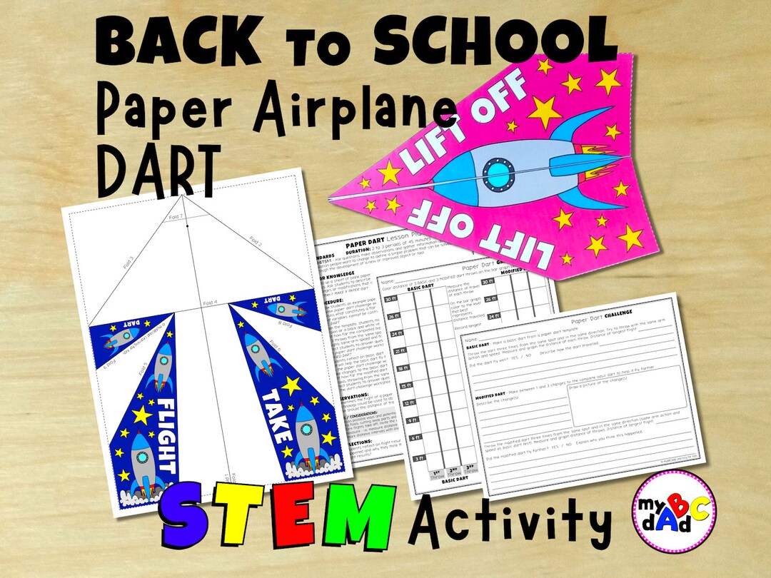 Back to School Paper Airplane STEM Activity DART Challenge Fun Science ...