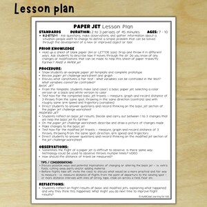 Fall Paper Airplane STEM Activity JET Challenge Paper STEM Activities ...