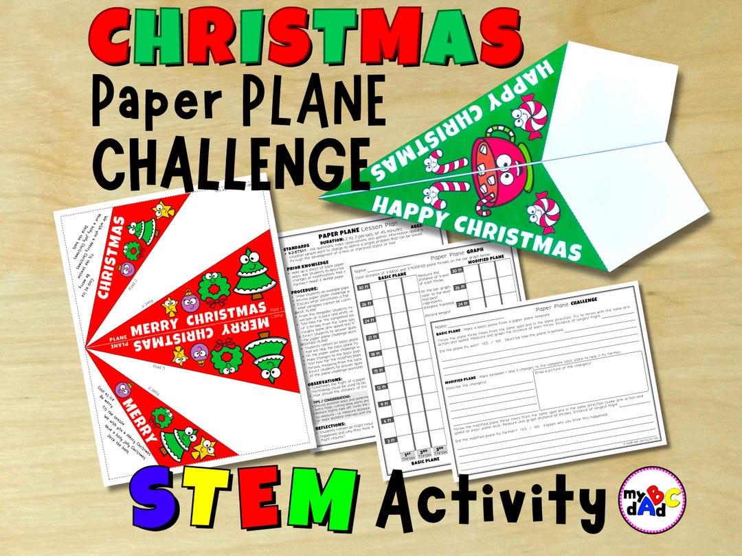 Christmas Paper Airplane Craft Kit, Paper Airplane Plane STEM Challenge ...