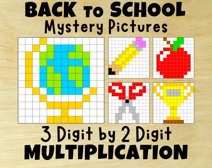 Back to School 3 Digit by 2 Digit Multiplication Mystery Picture ...