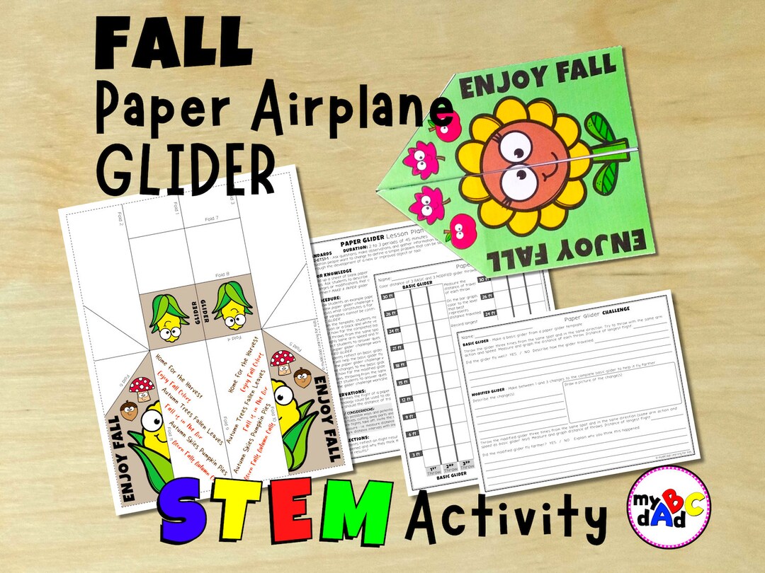 Fall Paper Airplane STEM Activity GLIDER Challenge Fun Science STEM ...