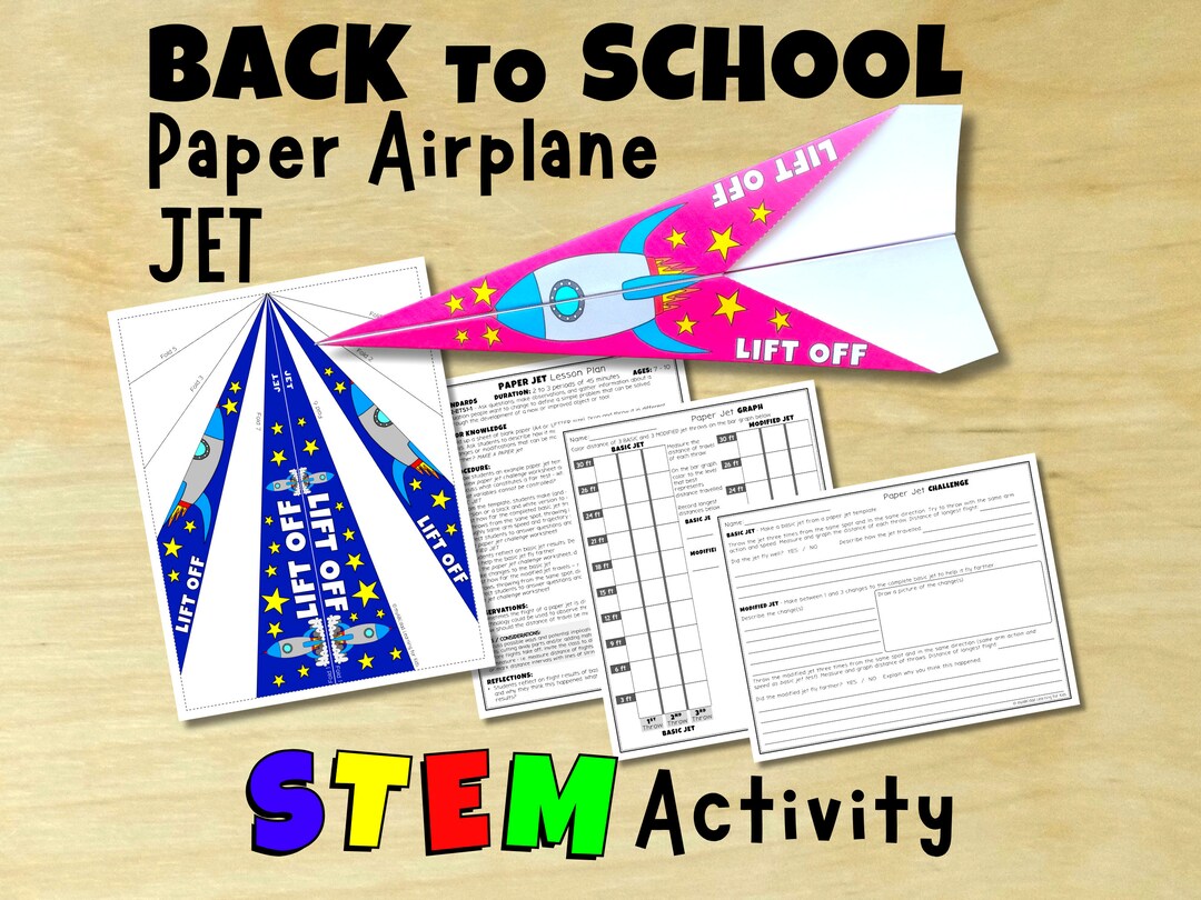 Back to School Paper Airplane STEM Activity JET Challenge Fun Science ...