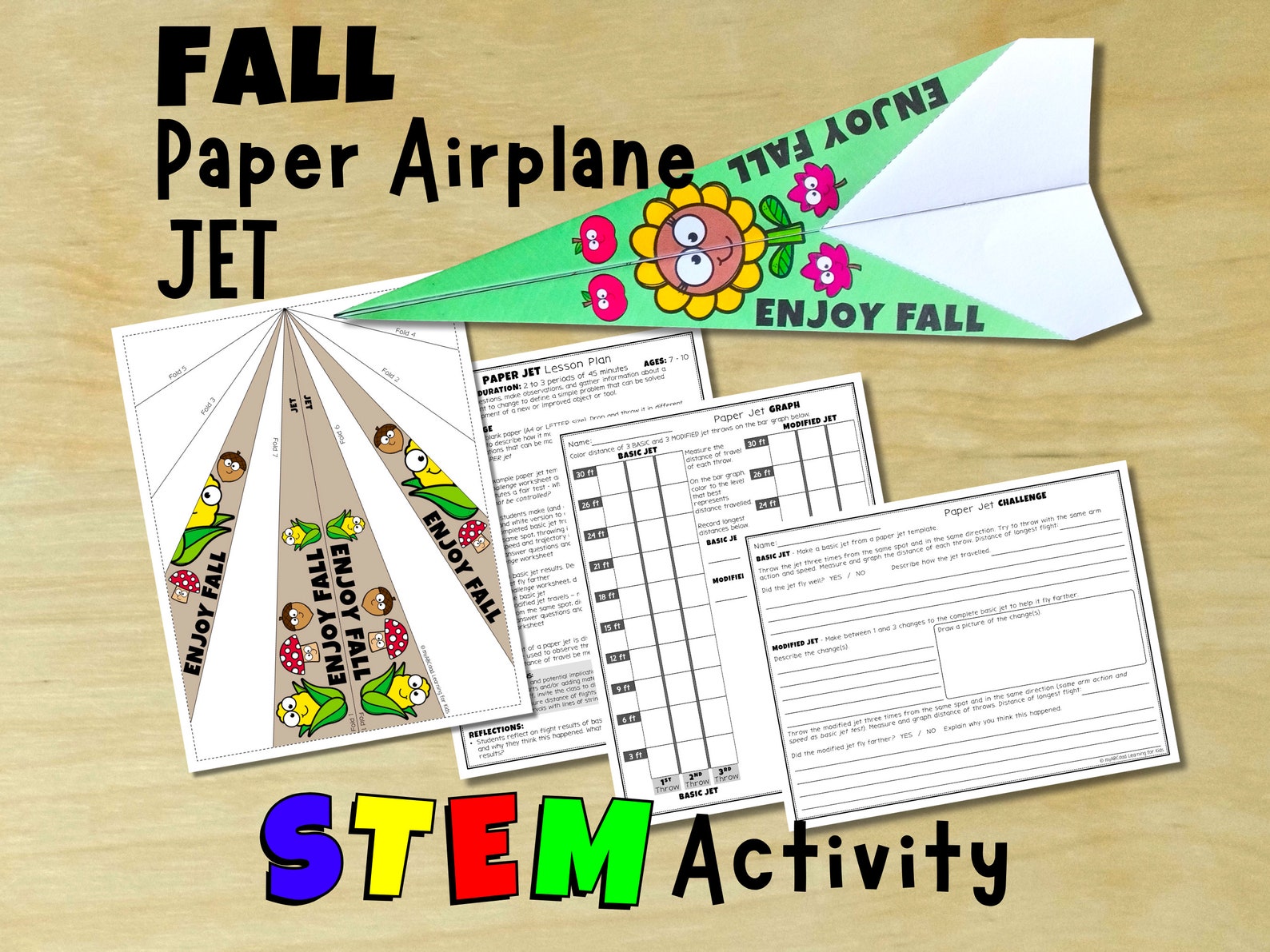 Fall Paper Airplane STEM Activity JET Challenge Paper STEM Activities ...