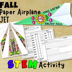 Fall Paper Airplane STEM Activity JET Challenge Paper STEM Activities ...