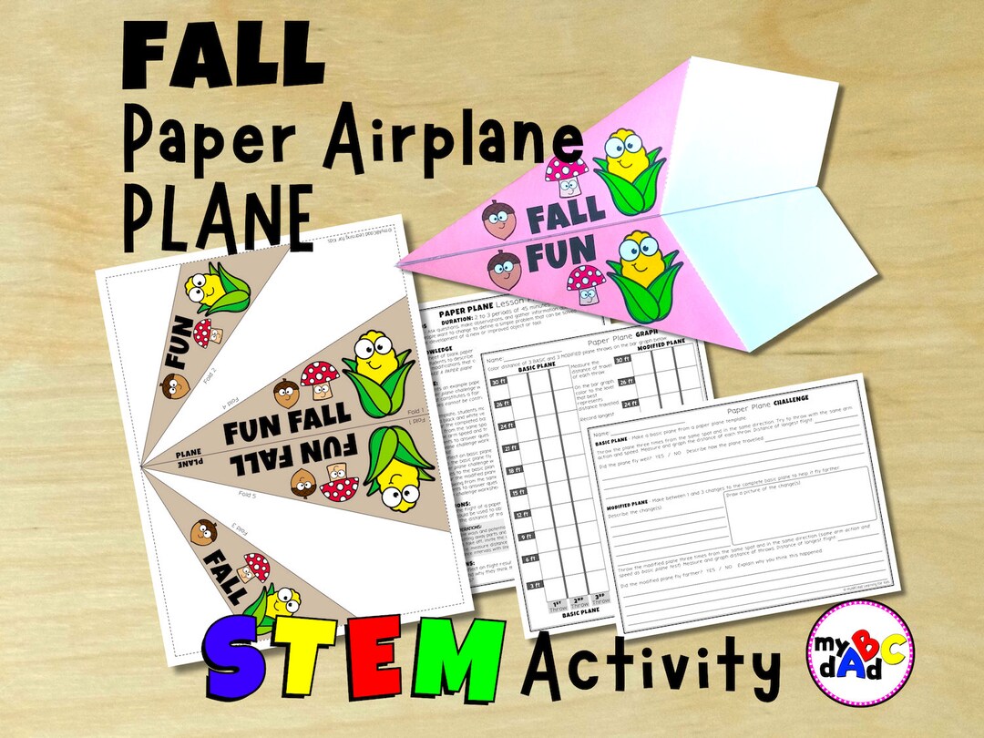 Fall Paper Airplane STEM Activity PLANE Challenge Fun Science STEM ...