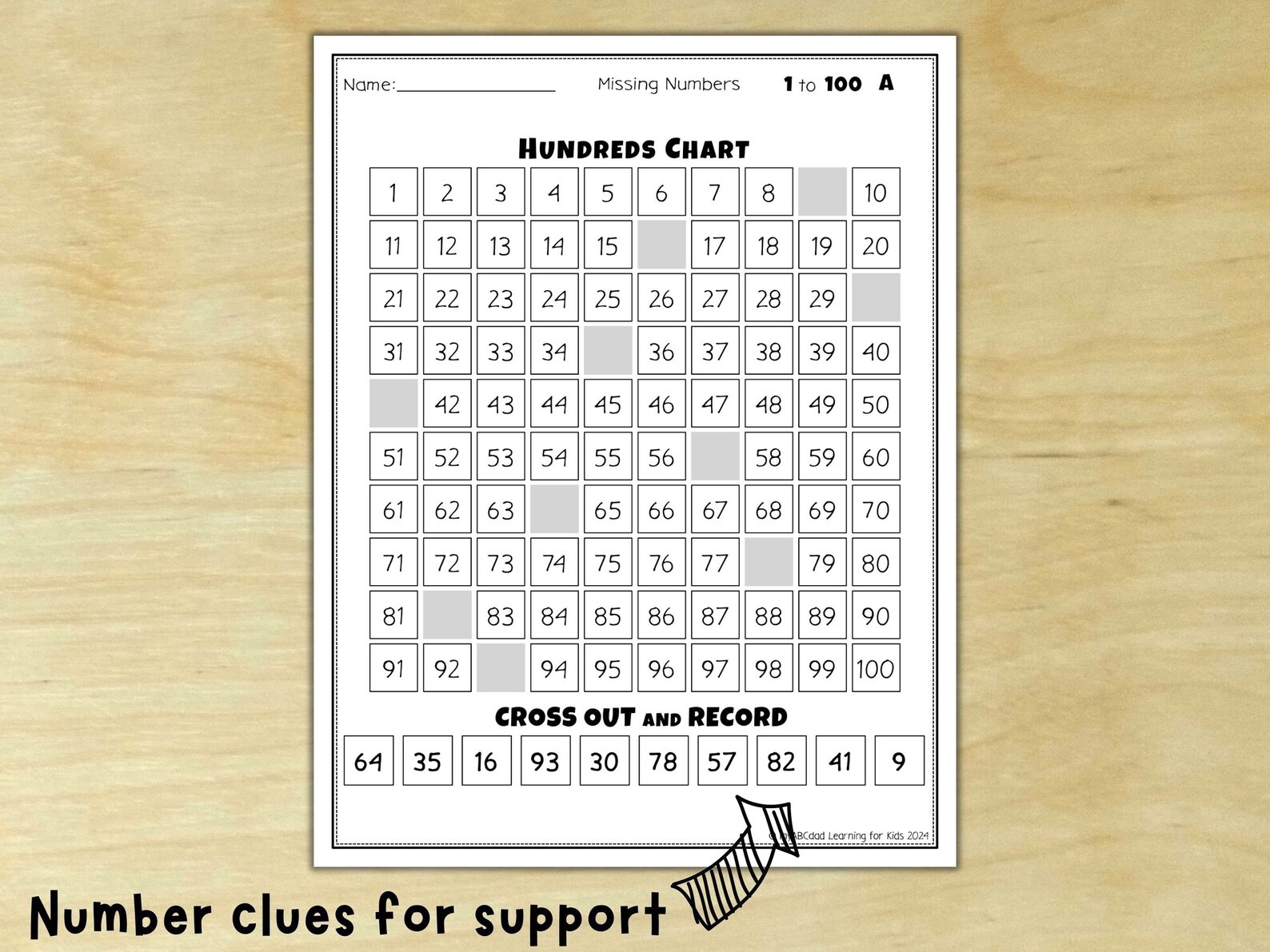 Morning Math 100s Chart Missing Numbers 1 to 100 Activities ...