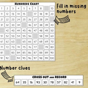 Morning Math 100s Chart Missing Numbers 1 to 100 Activities ...
