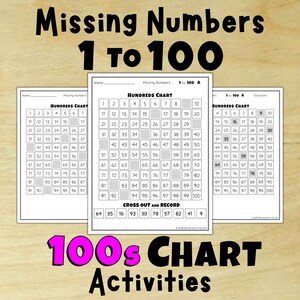 Morning Math 100s Chart Missing Numbers 1 to 100 Activities ...