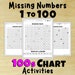 Morning Math 100s Chart Missing Numbers 1 to 100 Activities ...