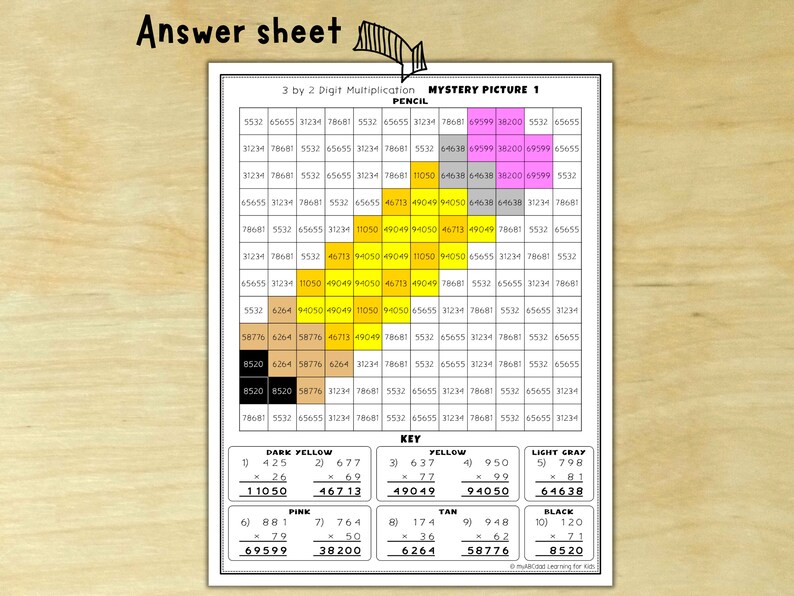 Back to School 3 Digit by 2 Digit Multiplication Mystery Picture ...
