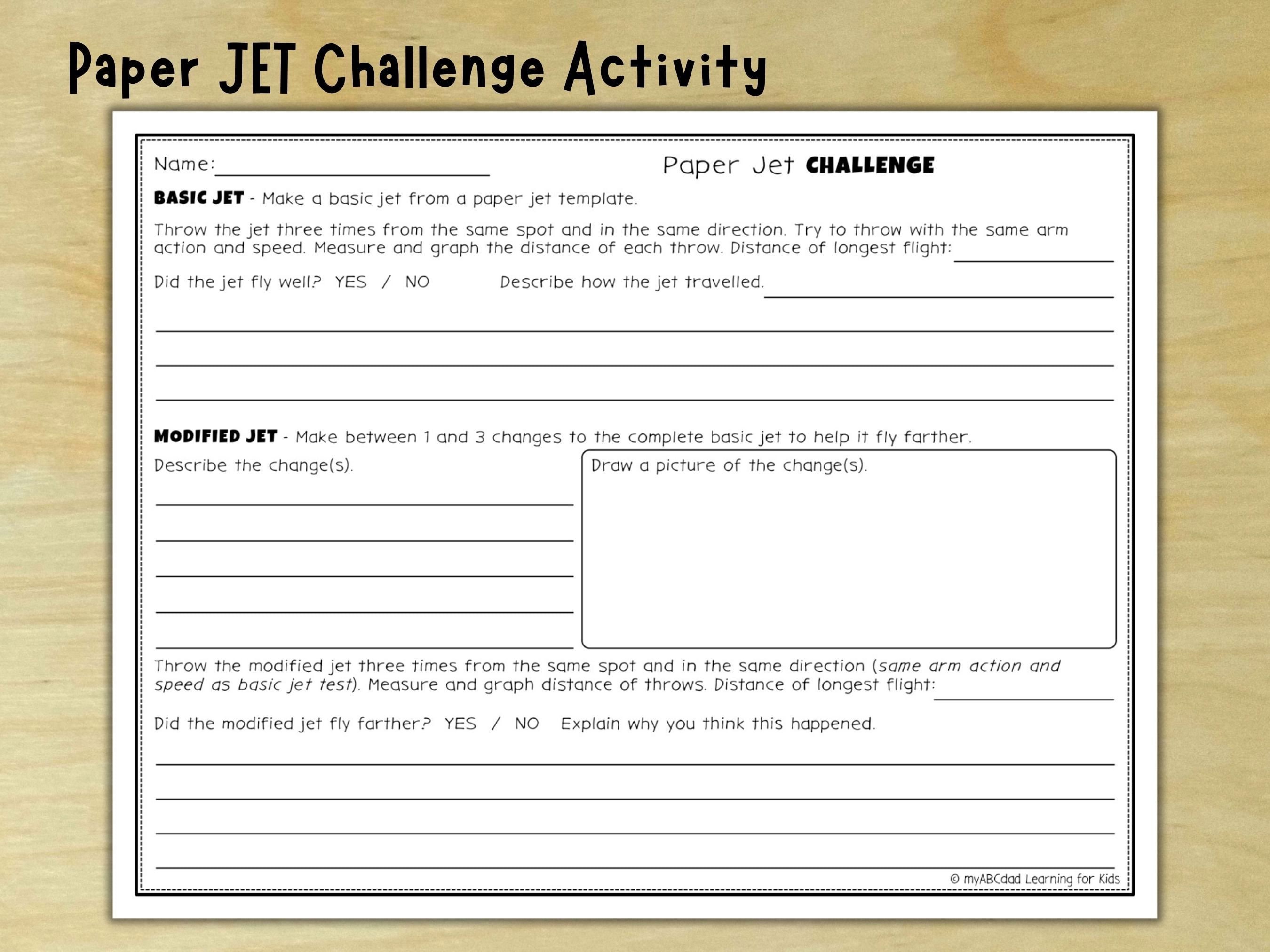 Fall Paper Airplane STEM Activity JET Challenge Paper STEM Activities ...