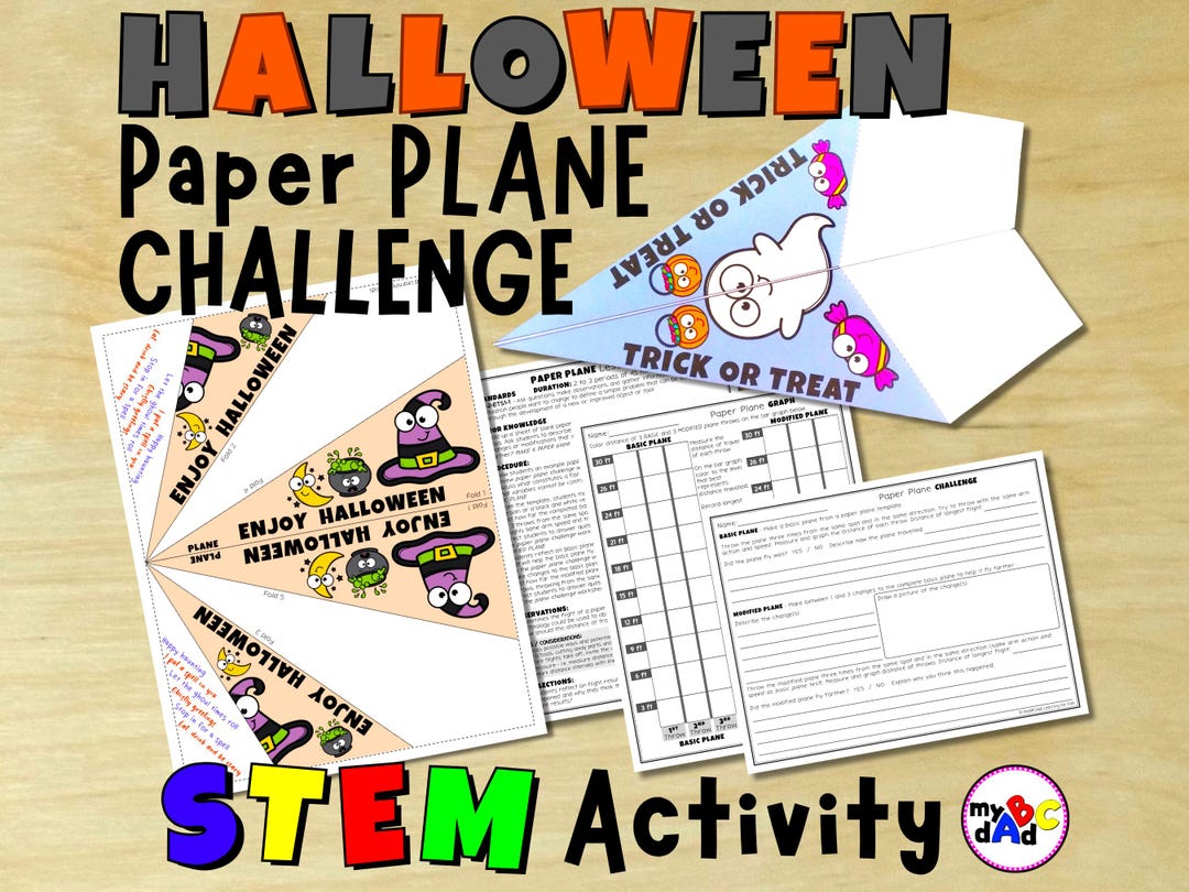 Halloween Paper Airplane STEM Activity PLANE Challenge Fun Science STEM ...
