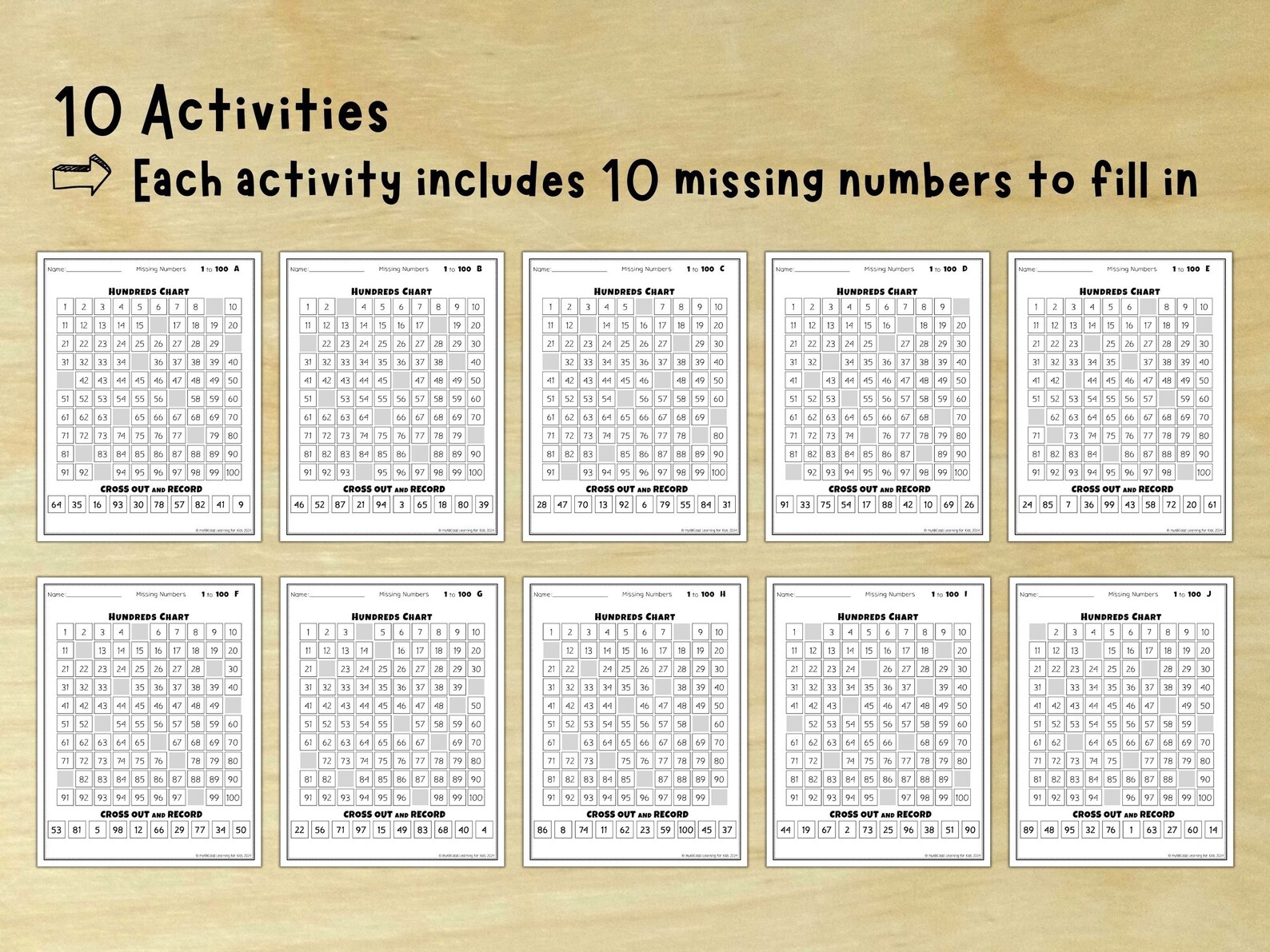 Morning Math 100s Chart Missing Numbers 1 to 100 Activities ...
