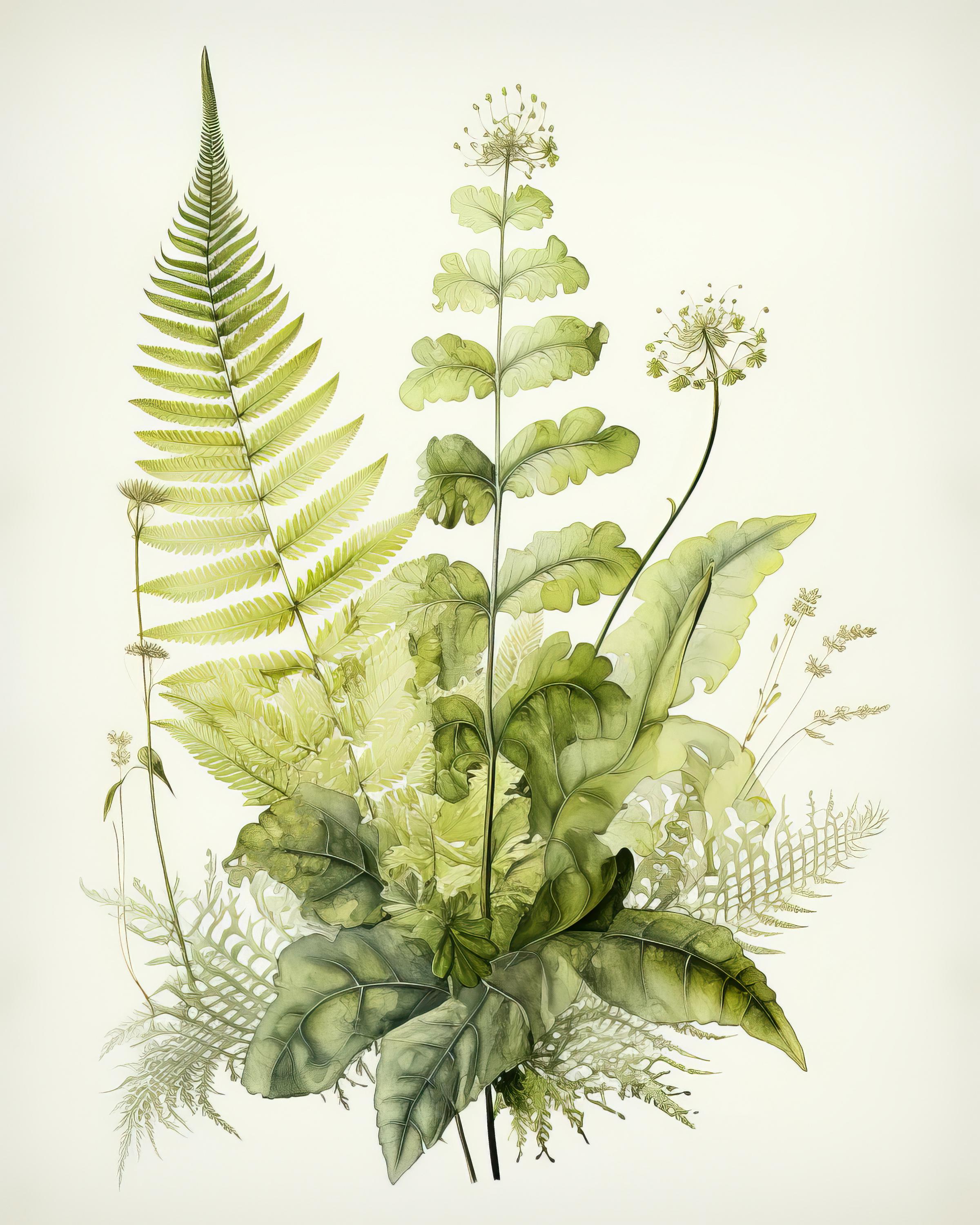 Printable Botanical Ferns Set of 4- Vintage Gallery Plant Wall Art ...