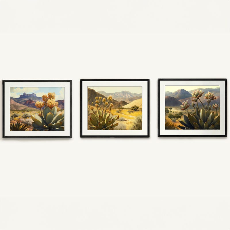 Triptych Desert Print - Etsy