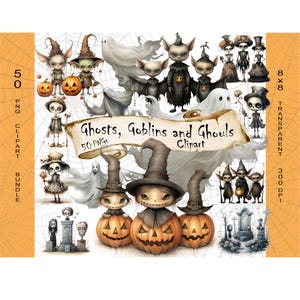 Halloween Clipart PNG Bundle | Creepy Cute Clip Art | Quirky Spooky ...
