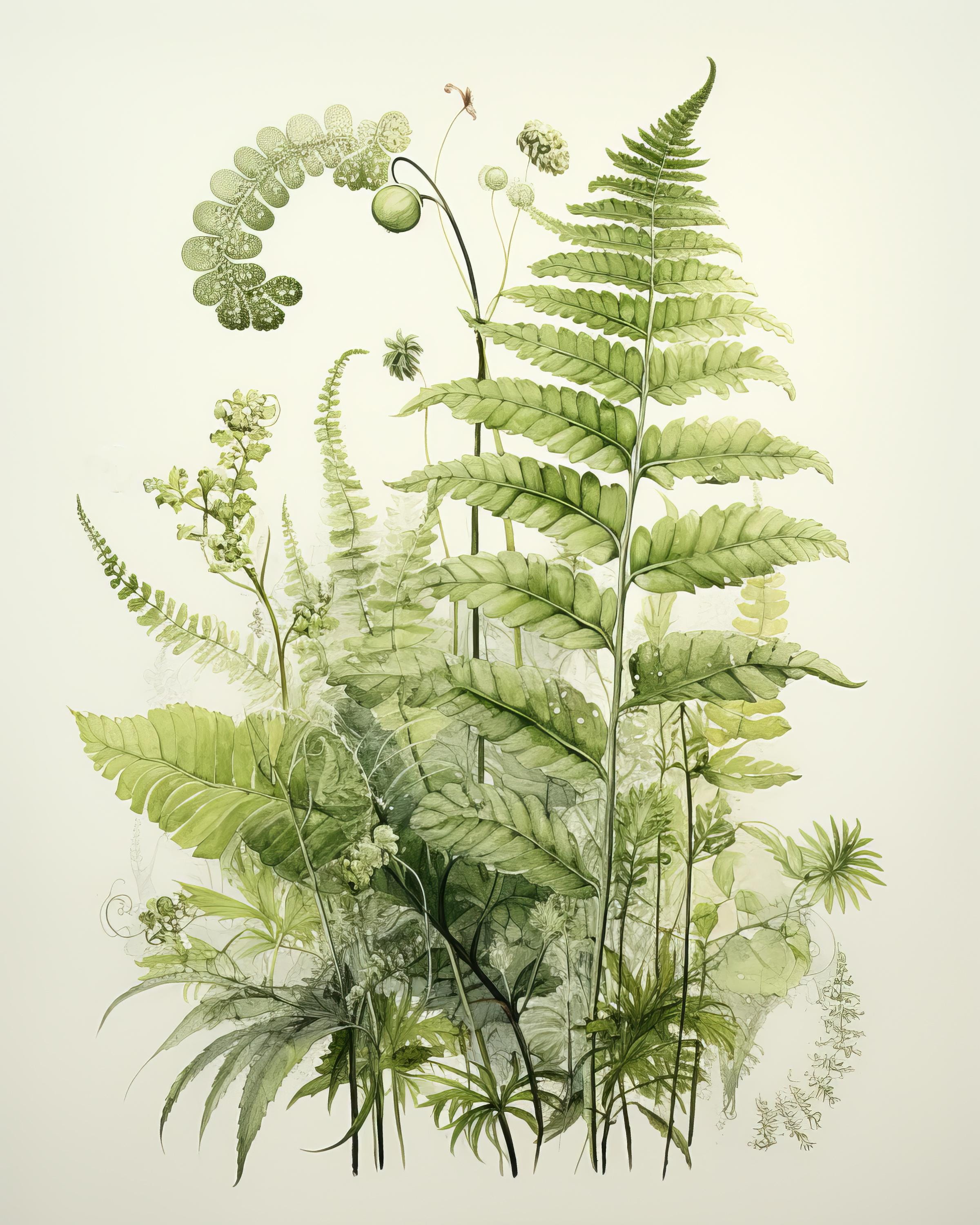 Botanical Fern Wall Art Set | Vintage Nature Prints | Gallery Wall for ...
