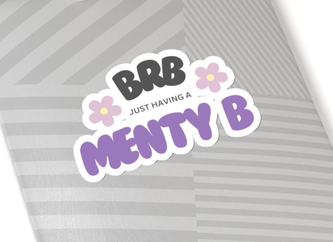 Menty B Sticker, Mental Health Stickers for Water Bottle, Bookish ...