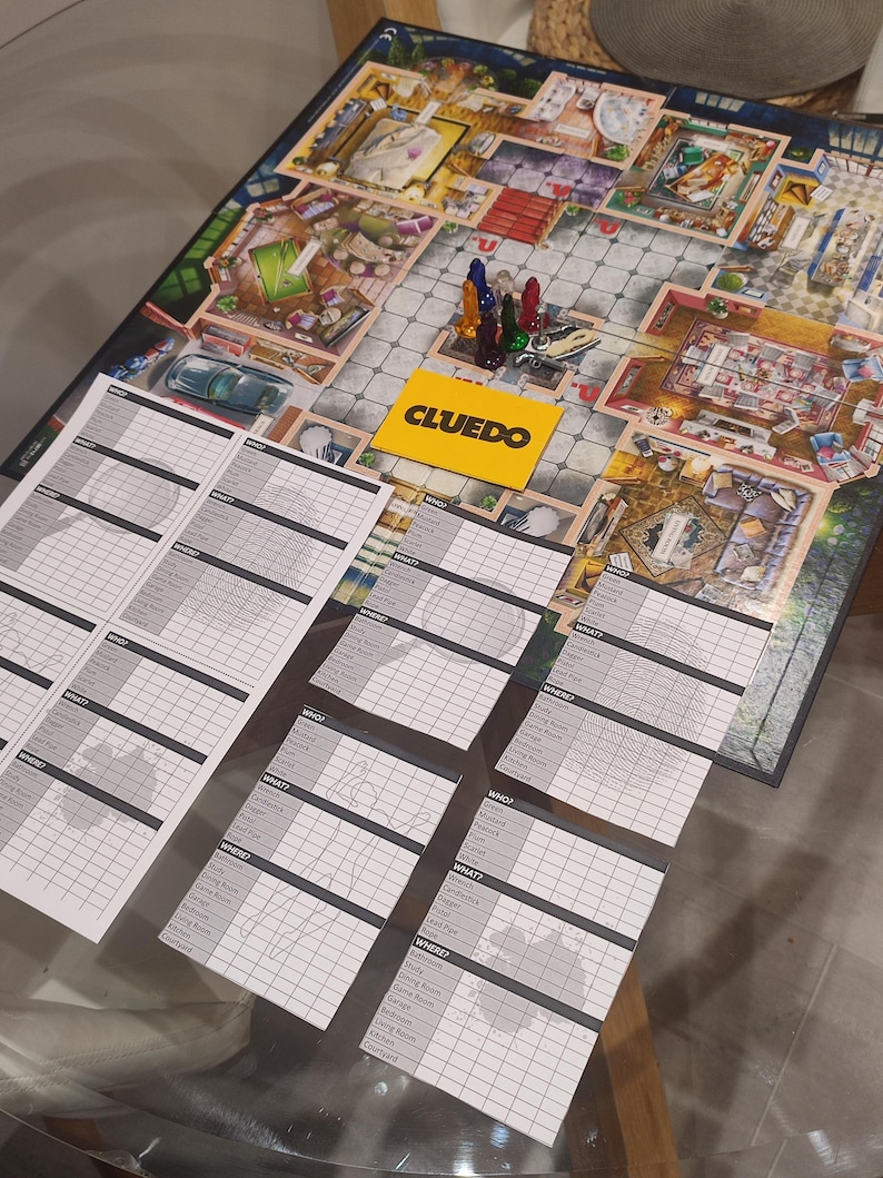 Clue Score Sheet PDF - 4 Unique Designs on a Single A4 Sheet | Digital ...