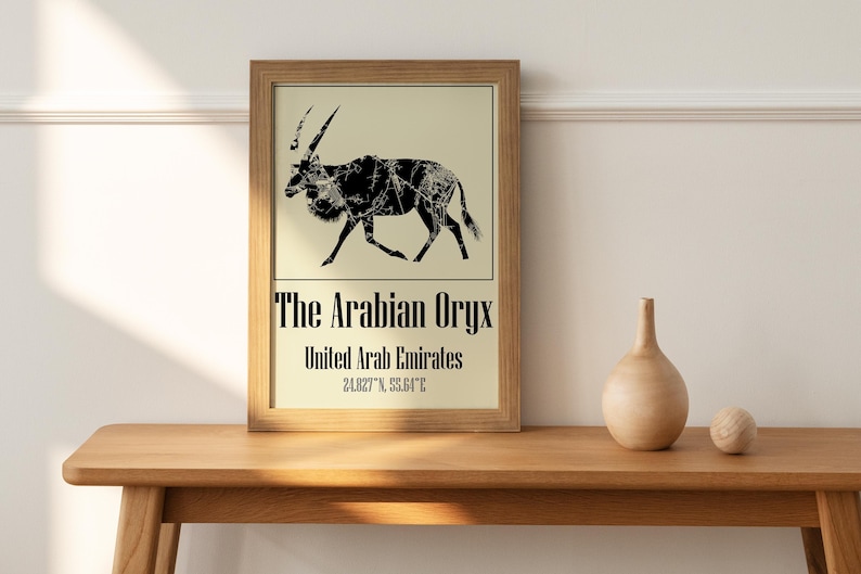 Arabian Oryx Map Print Set: UAE Desert Art (digital Download) - Etsy