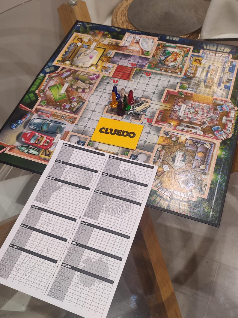 Clue Score Sheet PDF - 4 Unique Designs on a Single A4 Sheet | Digital ...