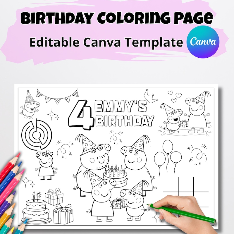 Party Coloring Banner - Etsy UK