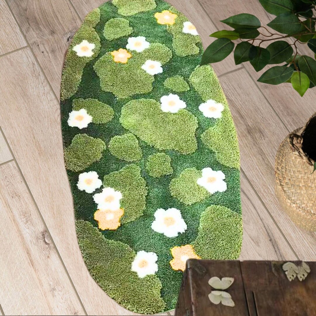 Green Moss Rug, Art Rugs, Soft Rug Moss Abstract Rug, Meadows Rugs ...