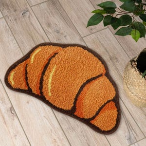 Croissant Rug: Tufted Acrylic, Non-slip Bread Mat (70x40 Cm) - Etsy