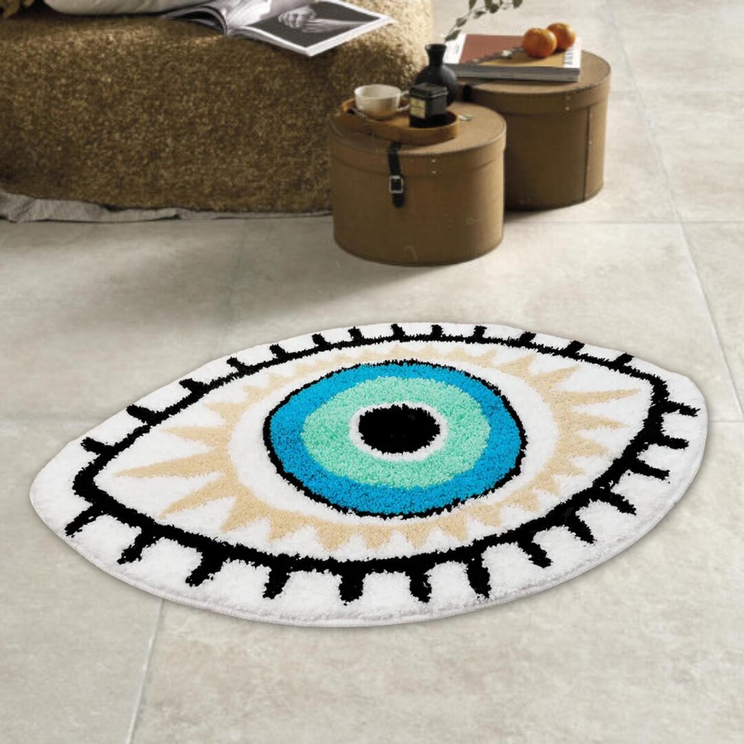 Evil Eye Rug, Eye Mat Fluffy Rug, Area Rug, Bedroom Floor, Eyes Symbol ...
