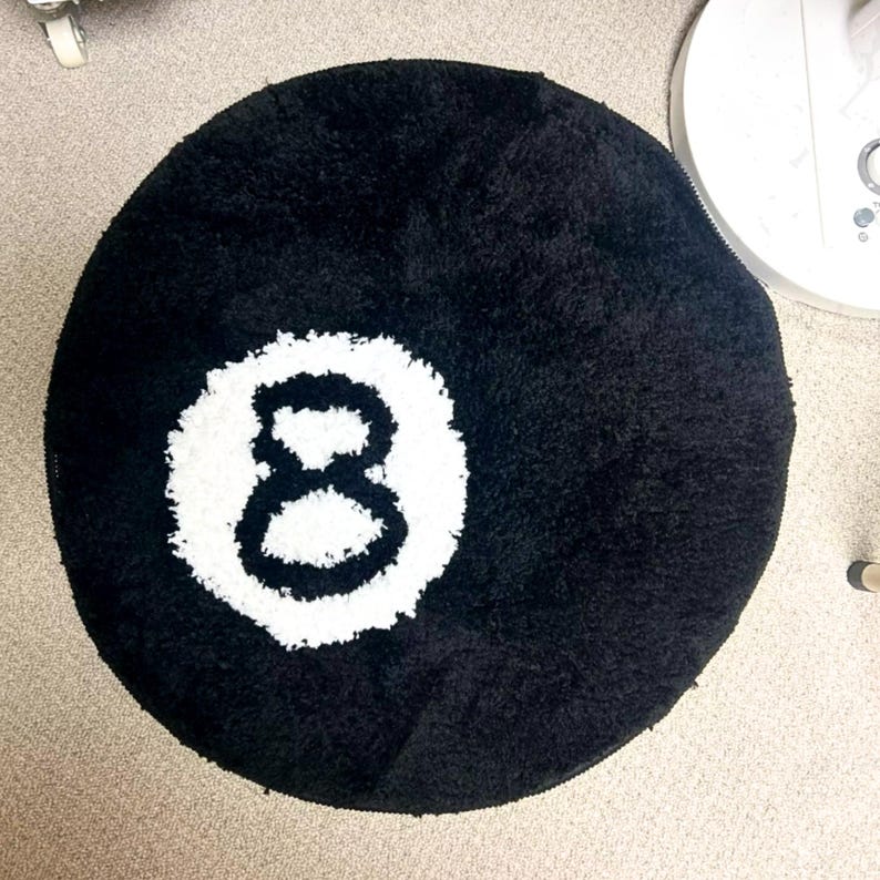 8 Ball Round Rug: Billiard Room Decor - Etsy