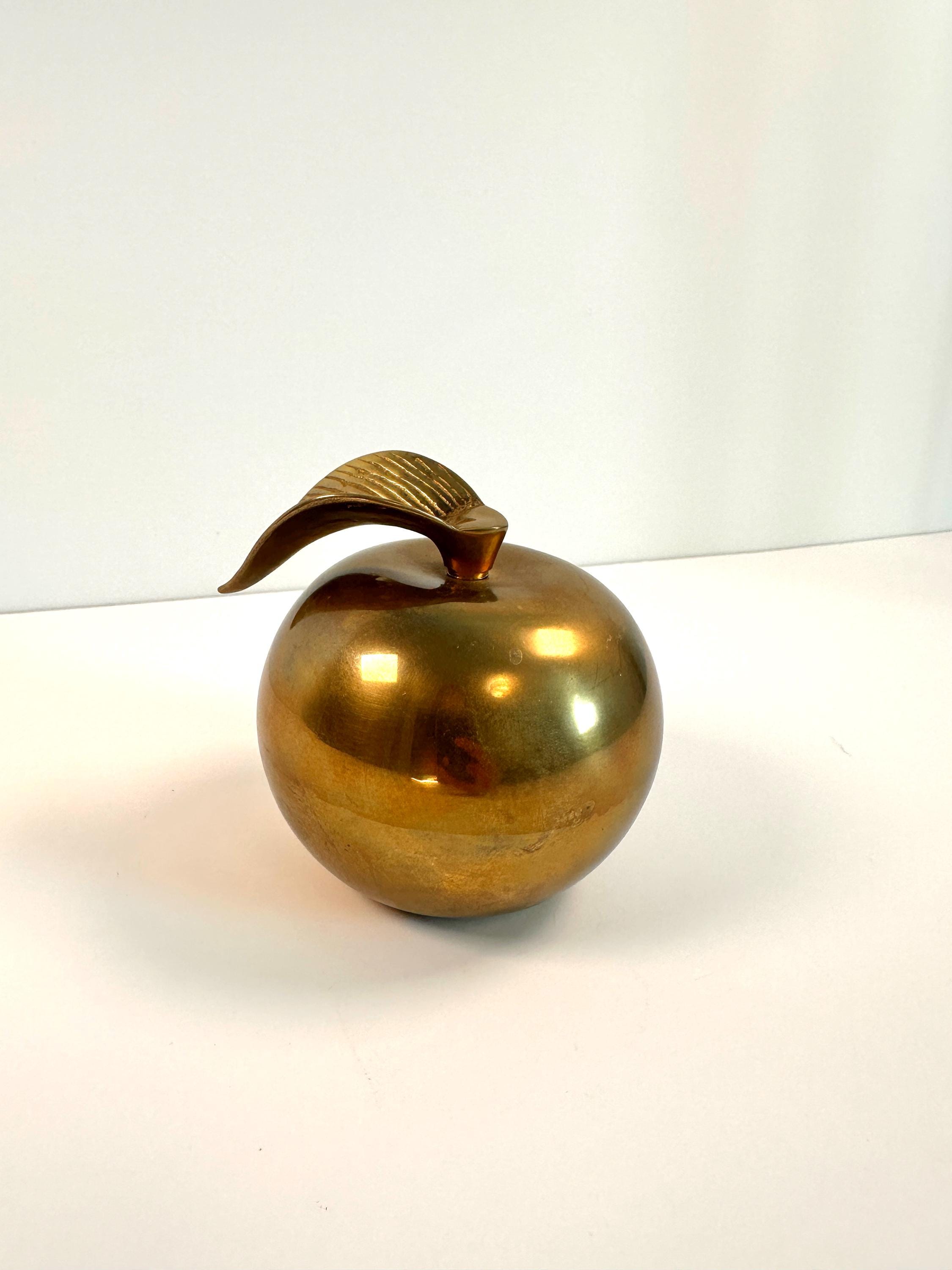 Large Brass Apple | Vintage Brass - Etsy