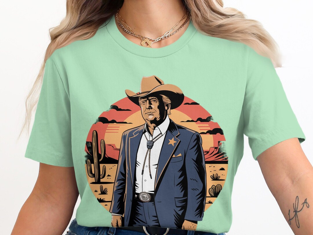 Trump 2024 T-shirt Vintage Cowboy Trump Graphic Tee Election Campaign ...