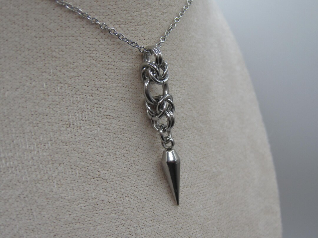 Byzantine Spike Pendant Necklace – Handcrafted Stainless Steel Elegance ...