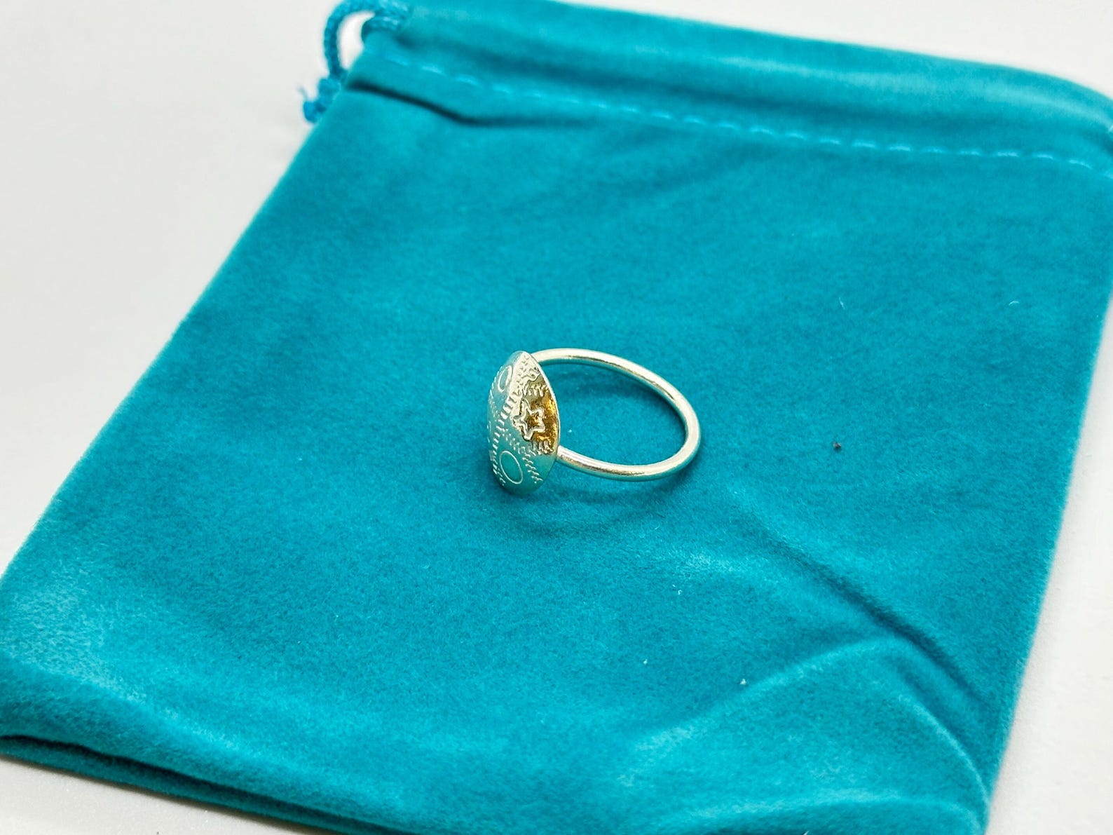 Kultrún Mapuche Symbols Ring | Handcrafted 950 Sterling Silver Artisan ...