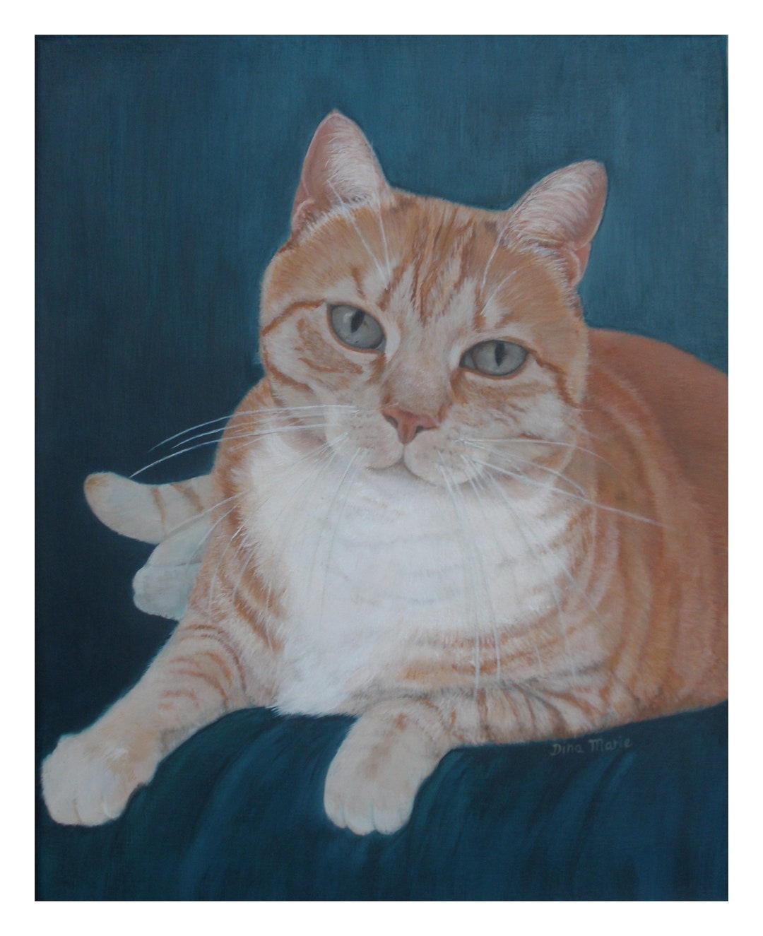 Orange Tabby Cat Card - Orange Cat Card From Original Acrylic Painting ...