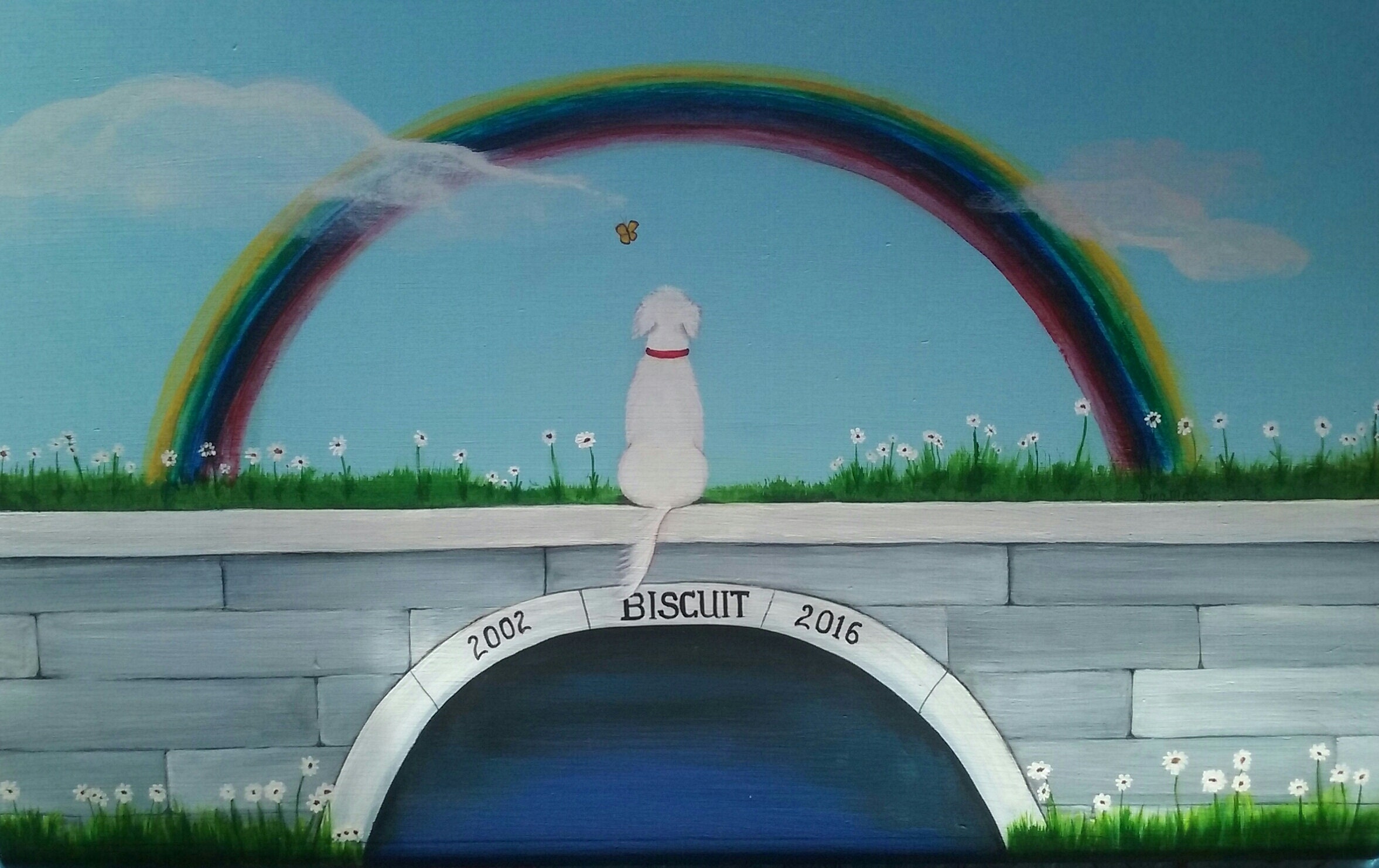 Custom Rainbow Bridge Hand Painted Pet Memorial Painting - Etsy
