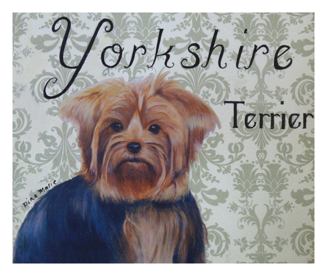 Yorkshire Terrier Collage Card - Original Yorkie Painting Pet Portrait ...