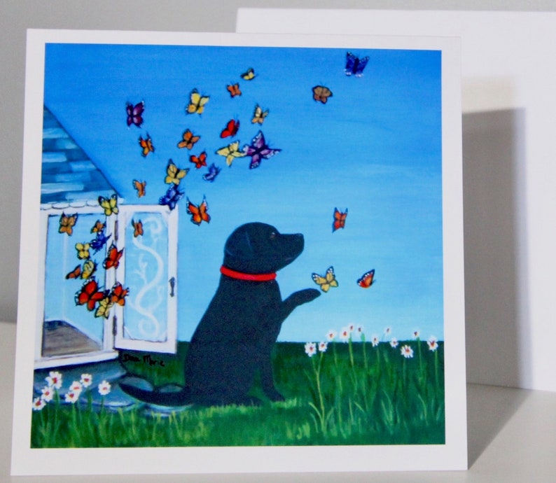 Black Labrador Retriever Card 'let Go' Labrador Dog - Etsy