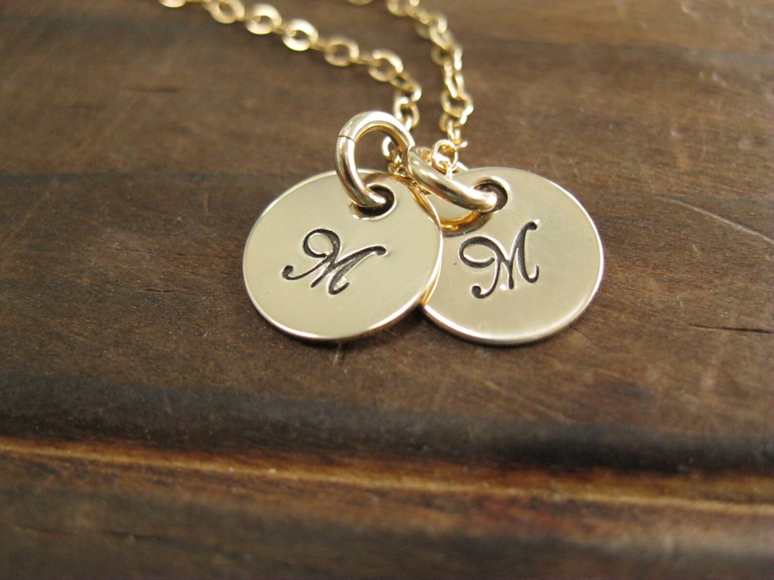 Personalized Tiny Token Gold Filled Necklace - Etsy