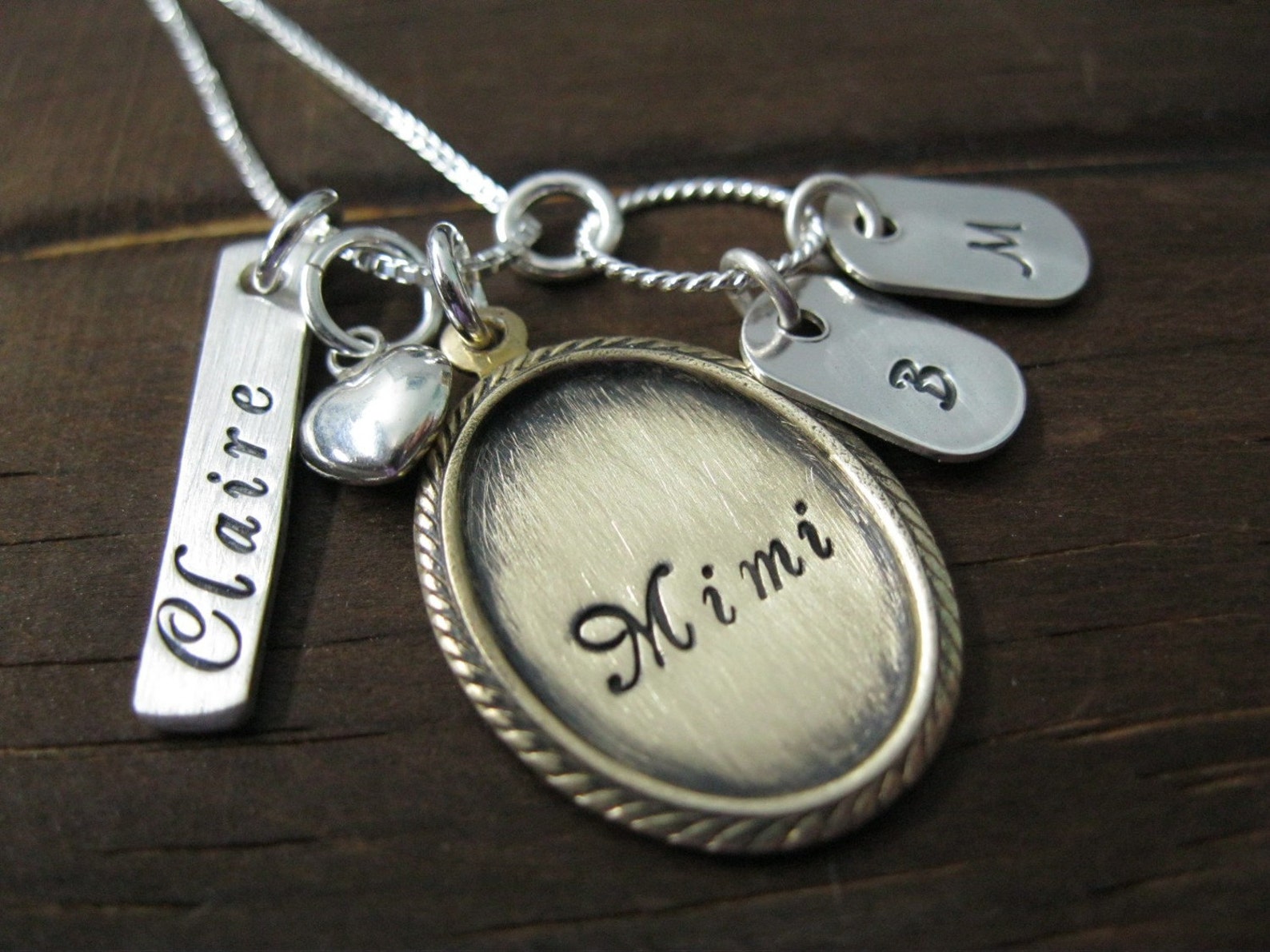 Personalized Hand Stamped Necklace Blessings Mixed Metal - Etsy
